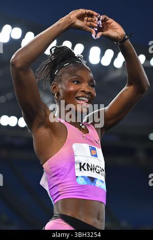 Andrenette KNIGHT (JAM) competes in the 400m Hurdles Women during the ...