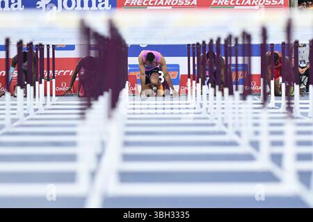 Jason JOSEPH (SUI) competes in the 110m Hurdles Men during the IAAF ...
