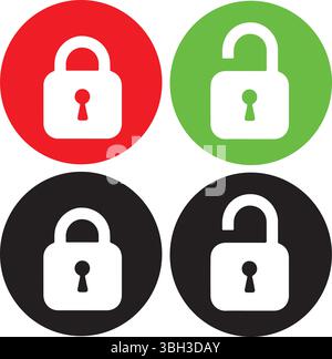 Padlock, security vector icons, infographic template, set of flat ...