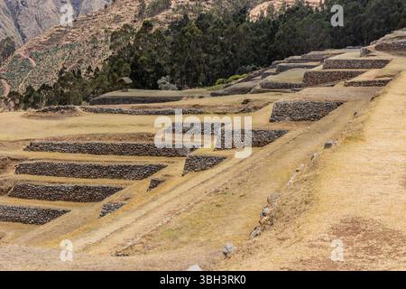 Inca agricultural terraces in Chinchero town, Peru Stock Photo - Alamy