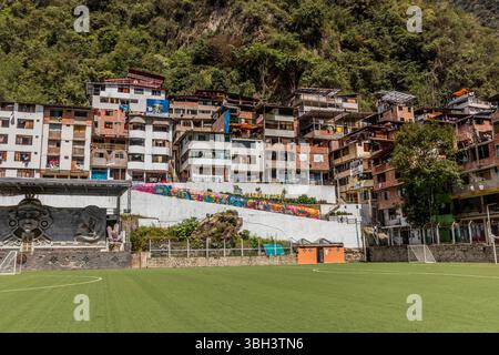 Football field in Aguas Calientes. On Wednesday, 20 April 2022, in ...