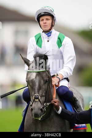 David Probert aboard Al Wasl Storm after winning the Boodles Darley EBF ...