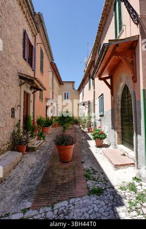 A street of Veroli, an ancient town in the province of Frosinone, Italy ...