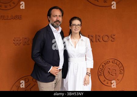 Gregory Besson-Moreau and Aurore Berge attend the Roland Garros 2025 tournament on June 7, 2025 ...