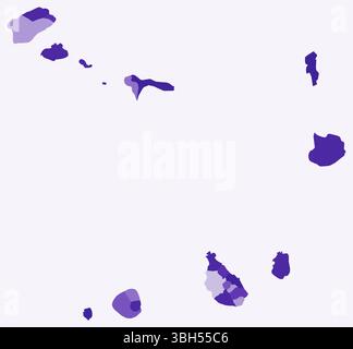 Map of Cabo Verde with regions. Just a simple country border map with ...