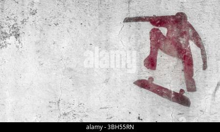 Skateboarding themed stencil graffiti Stock Photo - Alamy