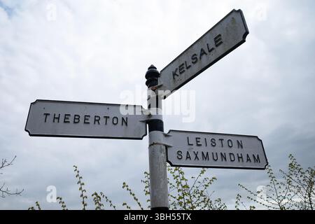 Historic road sign Kelsale Suffolk Stock Photo - Alamy