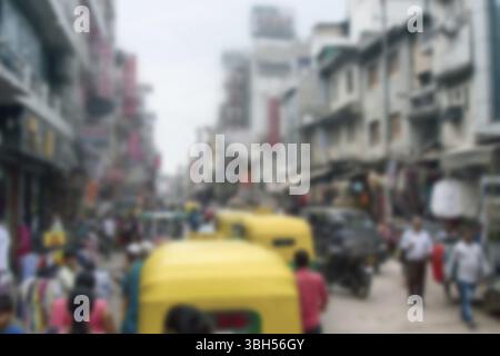 People are strong blurred anonymous. Asian streets with motorcycle ...