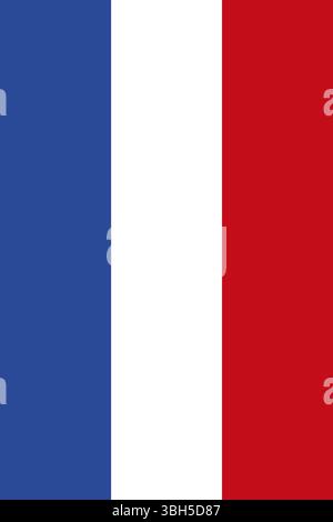 Vertical French flag. Official state symbol of country Stock Photo - Alamy