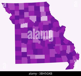 Missouri state map, USA. Set of Missouri maps with outline border ...