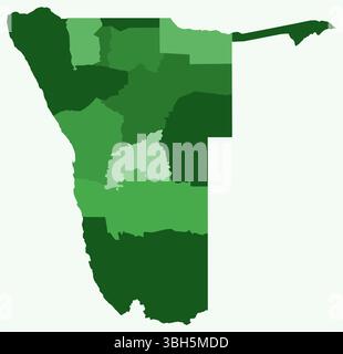Map of Namibia with regions. Just a simple country border map with ...