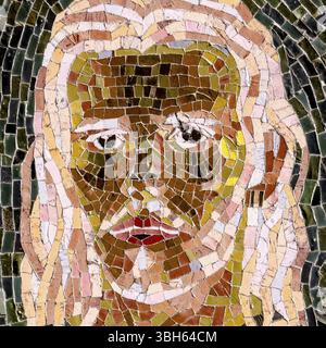 Jesus in a recent mosaic made with ancient techniques Stock Photo - Alamy