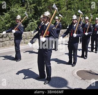 The volunteer fire brigade in Paco de Sousa, Portugal celebrates its ...