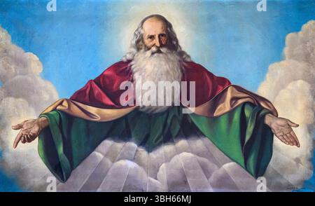 God the Father. A painting in the Roman Catholic Church of the Most ...