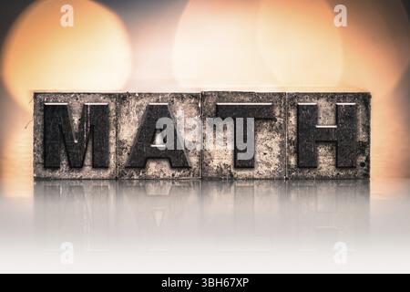 The word MATH written in vintage letterpress type Stock Photo - Alamy