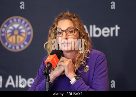 LA Sparks general manager Raegan Pebley (left) and coach Lynne Roberts ...