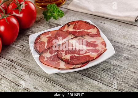 Italian Cured pork neck slices Coppa Stock Photo - Alamy