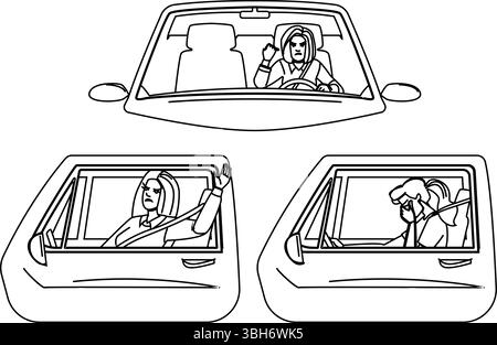 commute stress traffic road woman vector Stock Vector Image & Art - Alamy
