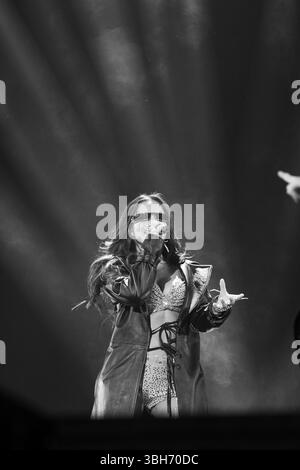The Argentine singer Emilia Mernes, during her concert at the Movistar ...