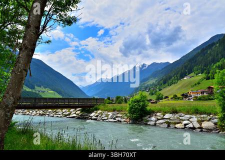 beautiful valley under Stubaier glacier in the Austrian Alps Stock ...