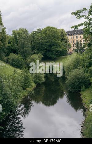 Akerselva River in Oslo seen from Nybrua Bridge Stock Photo - Alamy
