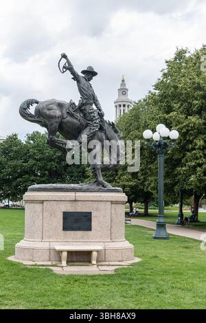 Bronco Buster statue in Civic Center Park, Denver, Colorado, USA Stock ...