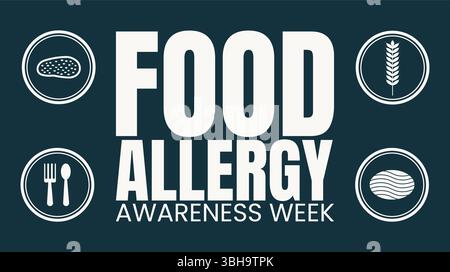 Food Allergy Awareness Week, Stay Safe, Eat Smart Stock Vector Image ...