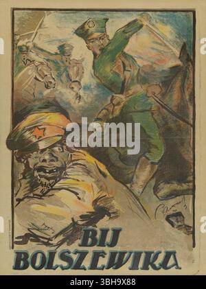 Poster from the Polish-Bolshevik war period: "Every threshold will be ...