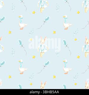 watercolor seamless pattern with confetti and stars Stock Photo - Alamy