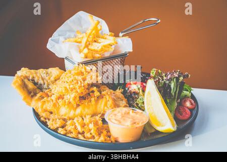 Beer Battered Snapper Fish made with crimson snapper, mesclun salad ...