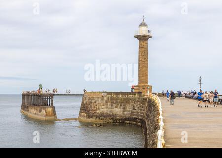 Whitby's West Pier, North Yorkshire Stock Photo - Alamy