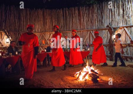 Night dinner wiht fire at Mala Mala Game Reserve Sabi Sand Park Kruger ...
