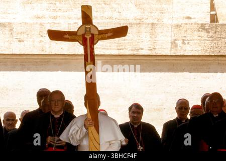 Pope Leo XIV leads the Jubilee audience at St. Peter's square in the ...