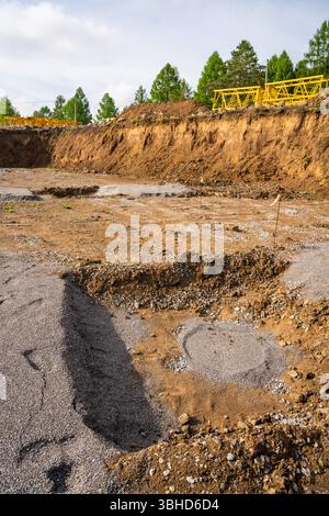 Plate load test results visible on soil surface after static pressure ...