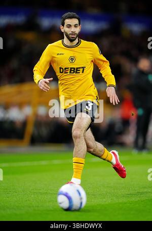 Rayan Aït-Nouri Of Manchester City inspects the pitch during the ...