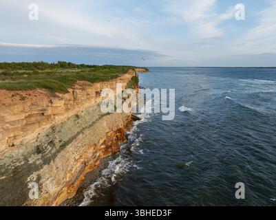 Beautiful limestone cliff on Pakri peninsula, Estonia with the historic ...