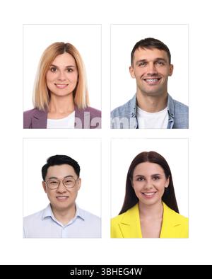 Set of different Asian people on colorful background Stock Photo - Alamy