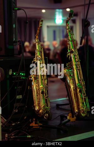 Wind instruments in live jazz concert Stock Photo - Alamy