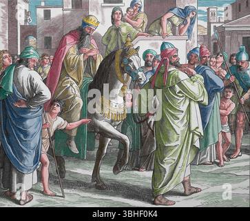 Old Testament. Book of Esther. The Triumph of Mordecai. Drawing by ...