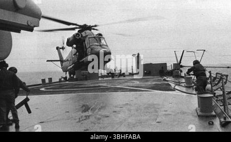 Kaman HH-2D Seasprite of HC-2 lands aboard USS Albany (CG-10) in 1971 ...