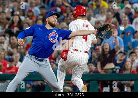 Philadelphia Phillies first base Otto Kemp during the fifth inning of a ...
