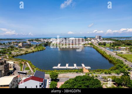 Aerial view of Historic Waterview Park in Anping District, Tainan ...