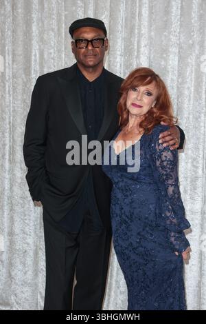 London, UK. Colin Salmon and Harriet Thorpe at the British Soap Awards 2025. Hackney Town Hall ...