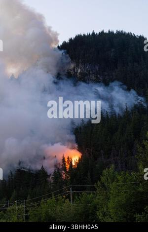 Squamish, Canada. 9th June 2025. Forest fire north of Squamish. Credit ...