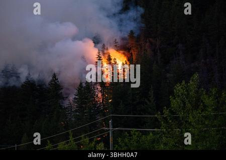 Squamish, Canada. 9th June 2025. Forest fire north of Squamish. Credit ...