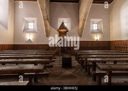 Classroom interior in the University of Salamanca Spain Stock Photo - Alamy