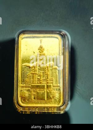 Cairo, Egypt, May 12 2025: Kaaba and The clock towers of Makkah on 24K ...