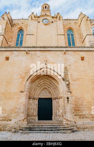 Cathedral square, with Basilica of Ciutadella de Menorca, Menorca ...