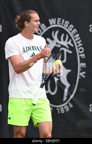 Stuttgart, Germany. 10th June, 2025. Tennis: ATP Tour - Stuttgart. Boris Becker takes part in ...