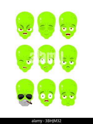 Alien sleeping emoji. UFO emoji sleeping. Space invader green eyes ...